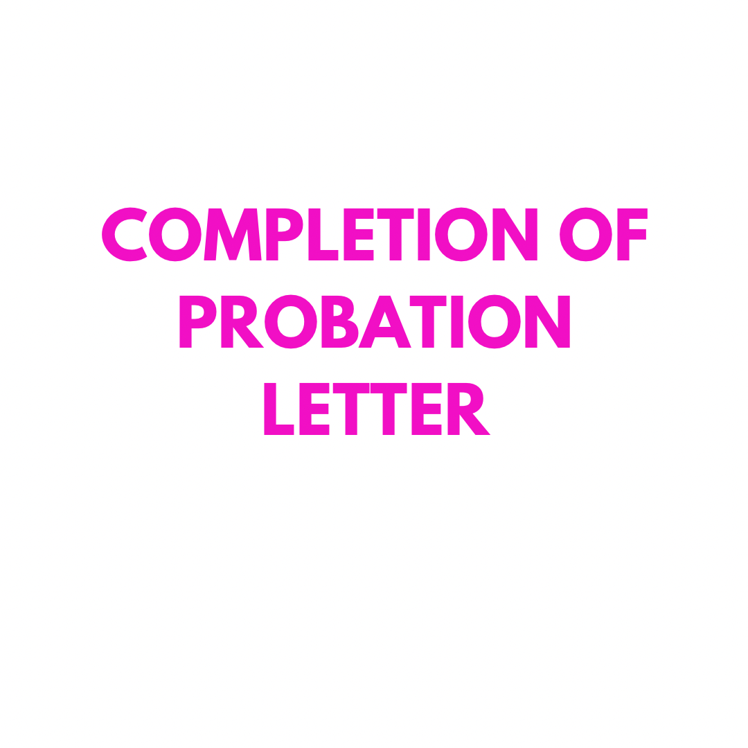 Completion of Probation Letter – Mystiqe Boutique